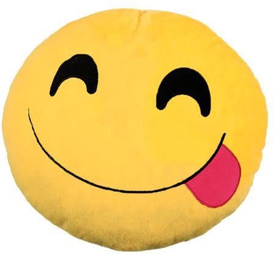 Emoji Emoticon Smiley Kussen-Tong - | bol.com