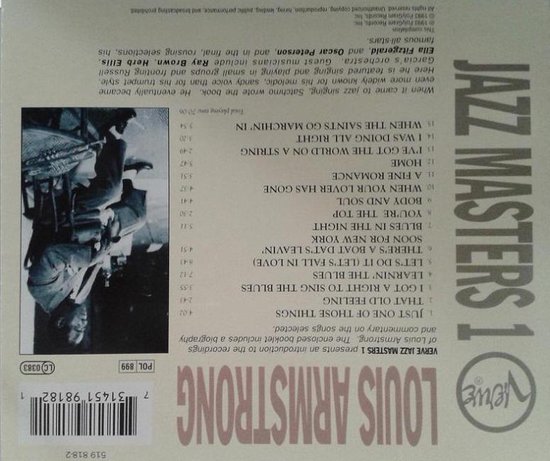 Verve Jazz Masters 1, Louis Armstrong | CD (album) | Muziek | bol