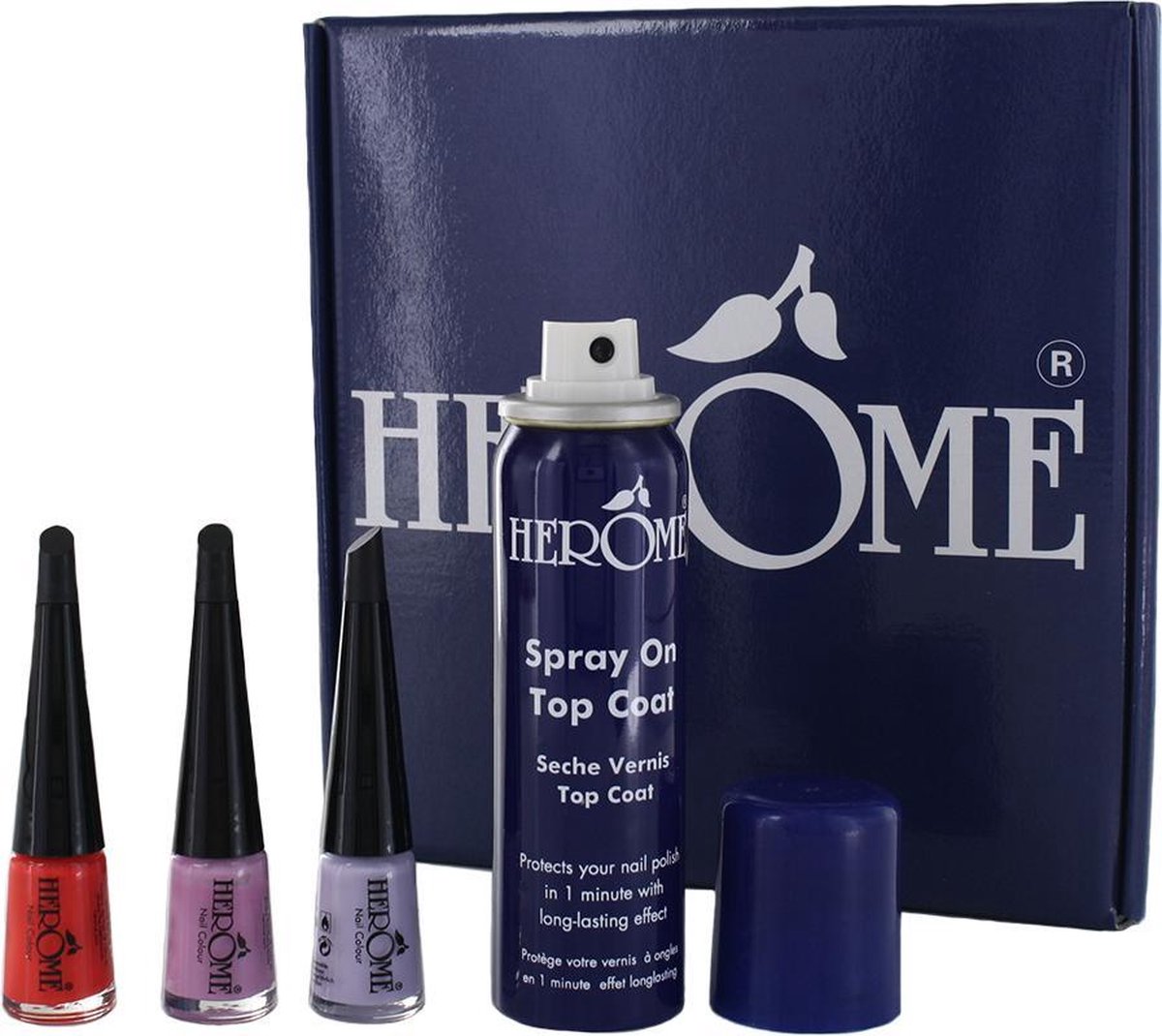Herome Take Away Nail Colours Boost Set - met Spray On Top Coat & 3 ...