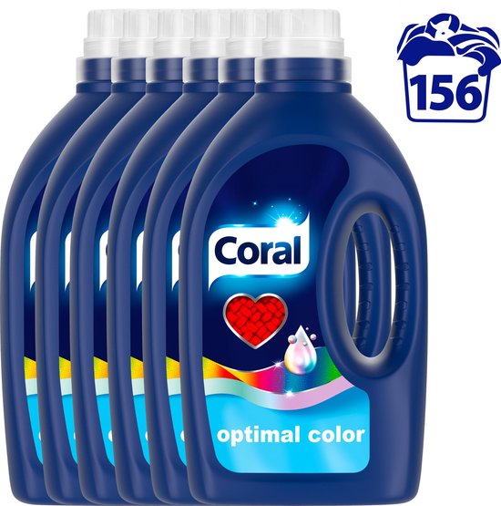Coral Vloeibaar Wasmiddel Optimal Color voordeelverpakking 6 X 26 ...