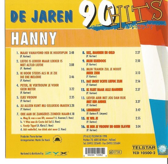 Hits Van De Jaren 90, Hanny | CD (album) | Muziek | bol