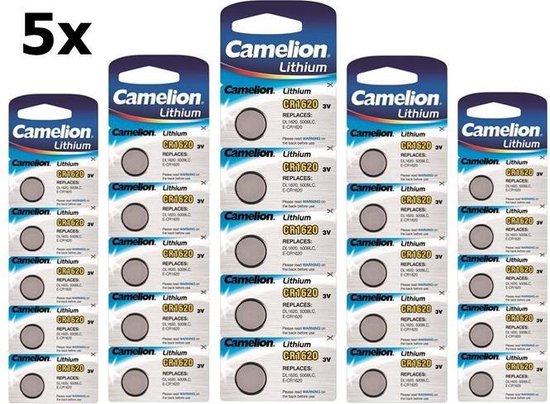 25 Stuks (5 Blister a 5st) Camelion CR1620 3v lithium knoopcelbatterij | bol.com
