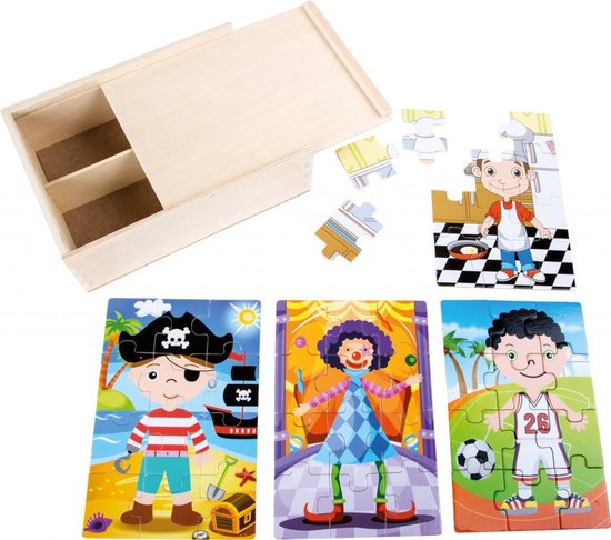 small foot - 4 in 1 Puzzle Box "Boys in Costume" | bol