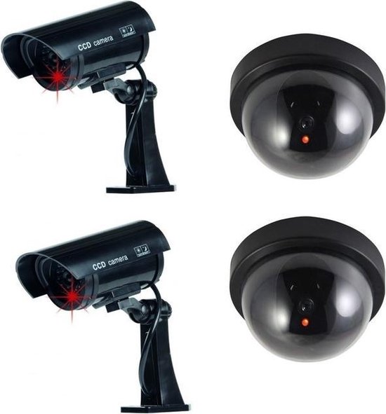 Dummy beveiligingscamera set van vier zwart - LED / sensor | bol.com