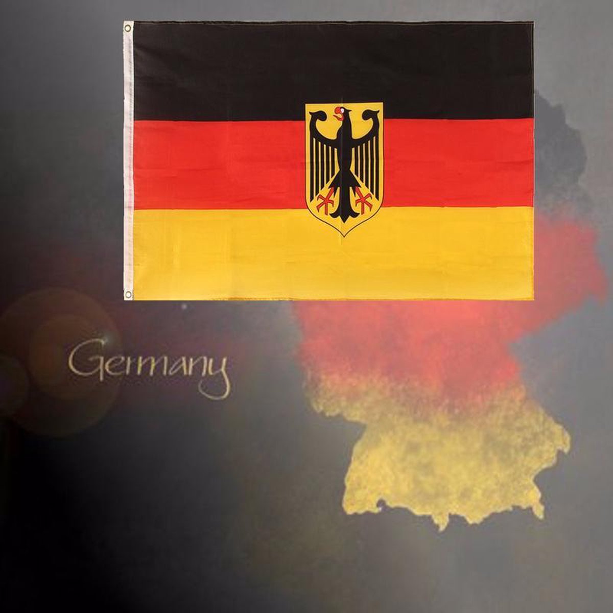 Duitsland Vlag - Duitse Wapen Vlag Met Adelaar - Flag Deutschland - 90 ...