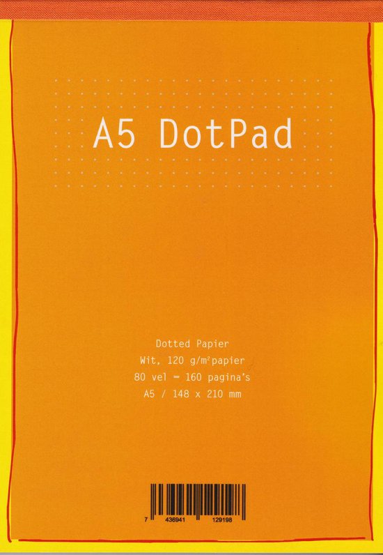 A5 DotPad, 80 Vel = 160 Pagina's 120 g/m2 Wit Dotted Papier | bol