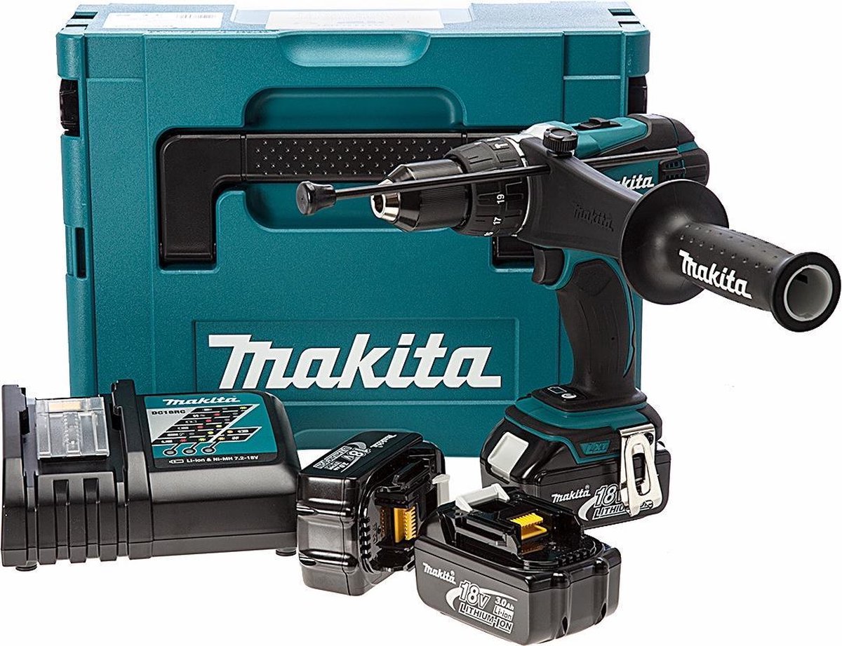 Makita DHP458RF3J Klopboor-/schroefmachine 18V 3.0Ah in Mbox | bol.com