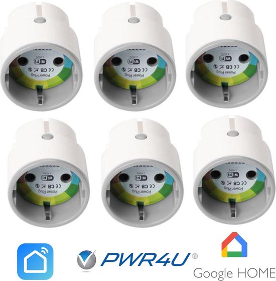 Smart plug - Set van 6 - Slimme stekker - Google Home (Google Assistant ...