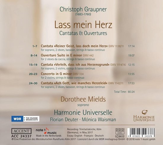 Dorothee Mields, Harmonie Universelle, Florian Deuter, Mónica Waisman ...