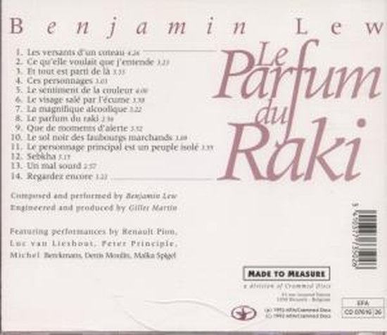 Benjamin Lew - MTM Vol.35 - Le Parfum Du Raki (CD), Benjamin Lew ...
