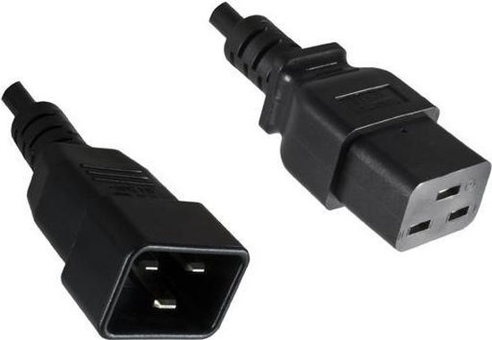 C19 - C20 stroomkabel voor UPS/PDU - 3x 1,50mm / zwart - 1 meter | bol