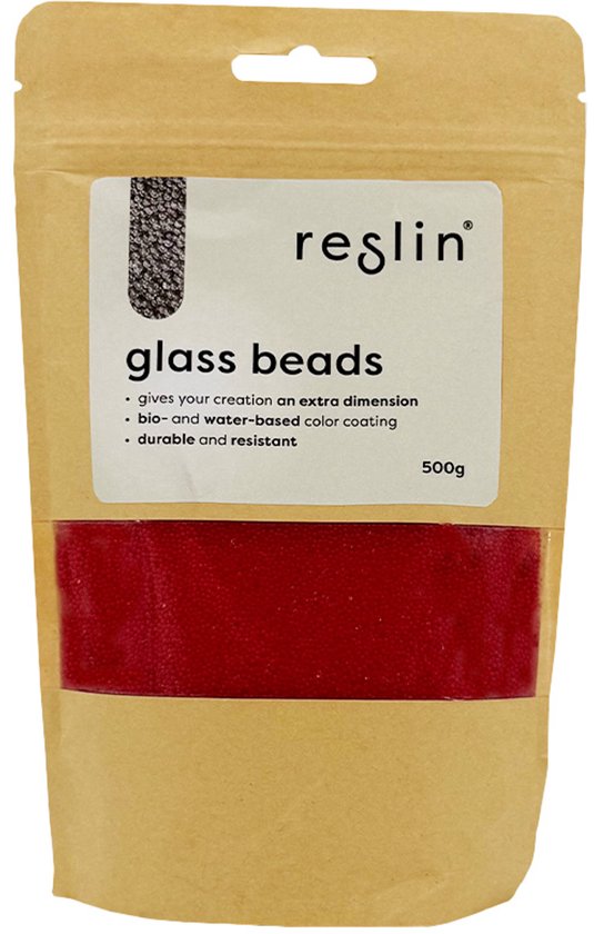 Reslin glass beads zakje 500g - Verkeersrood | bol
