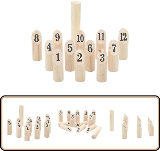 vidaXL Nummerkubb Spelset - 13-delig - Inclusief Tas Nummer Kubb Spelset - Nummer Kubb... | bol