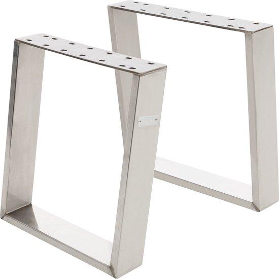 Set van 2 tafellopers 80GRAD helling 40x43 cm zilver 8x2cm roestvrij ...