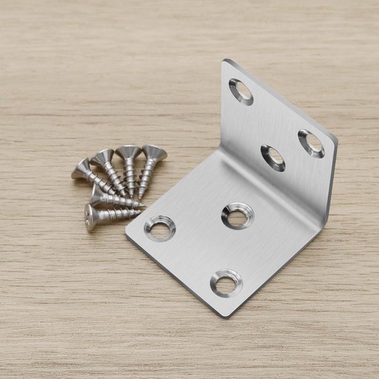 Hoekbeugels roestvrij staal 90-graden L-beugel 40x40x40mm - 20 stuks | bol