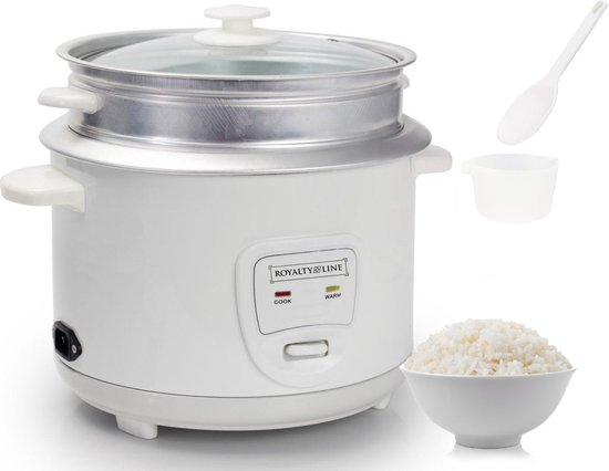 Royalty Line® RC22 Rijstkoker Met Stomer - 2.2 Liter Rice Cooker - RVS ...