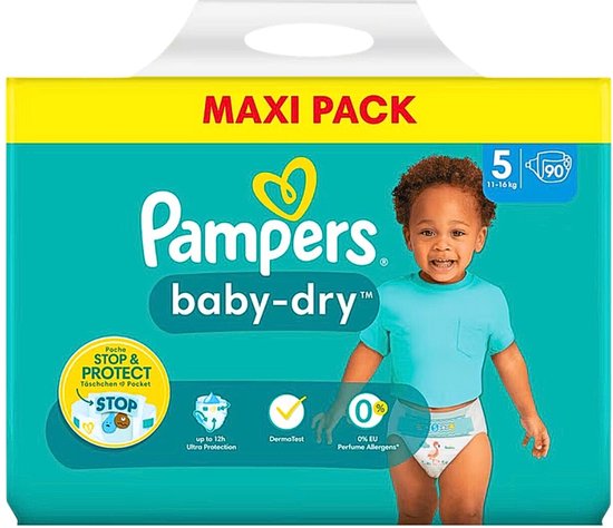 Pampers - Baby-Dry - Luiers - Maat 5 (11-16 kg) - 90 Luiers ...