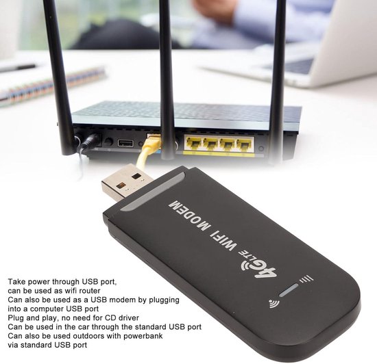 USB Wifi-modem 150 Mbps 4G LTE - Mobiele Wifi-router met ...