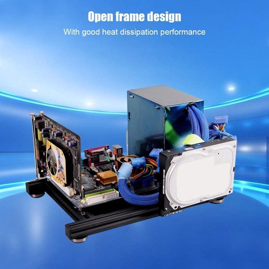 Open Frame Behuizing Warmteafvoer Aluminiumlegering ITX ATX Behuizing ...