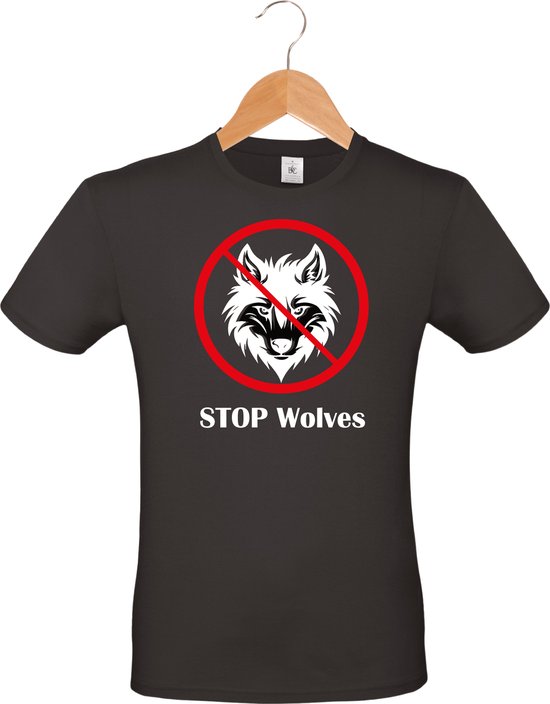 Mijncadeautje - Protest T-shirt - unisex - zwart - anti wolf ...