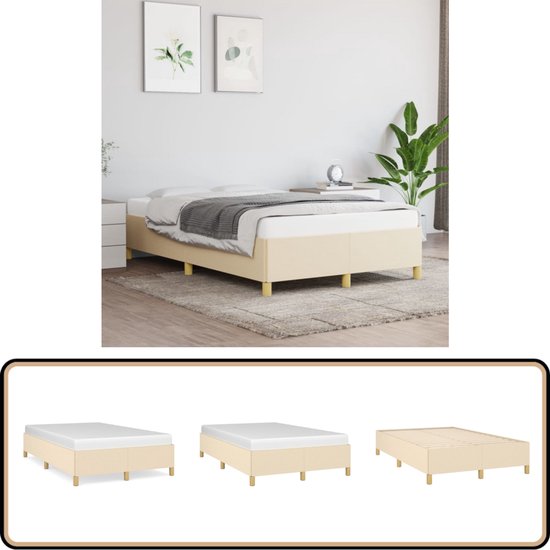 vidaXL Bedframe Crèmekleurig - 120x200 cm Bed Frame - Slaapkamer ...