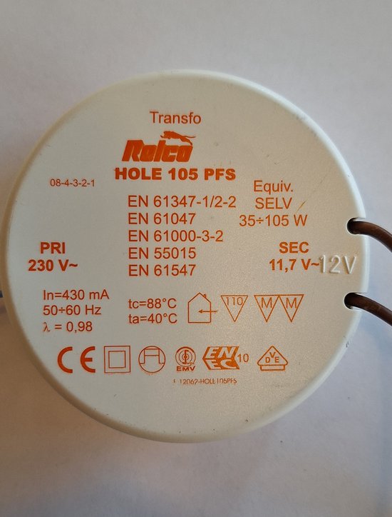 Relco Halogeen Trafo Mini Rond 35-105W van 230 naar 12Volt | bol