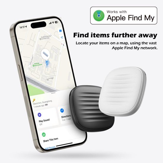 Vingnut Bluetooth Tracker Mini GPS Tracker – Apple MFI Gecertificeerd ...
