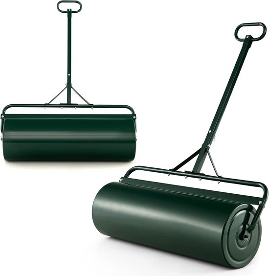 COSTWAY Gazonwals, metaal, 63 liter, handroller met handvat, tuinwals ...