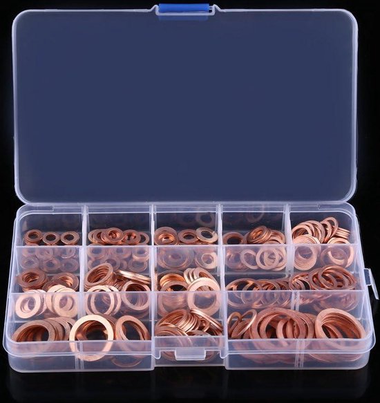 Metalen Sluitring 280 Stuks Koperen Platte Sluitring 12 Maten - Vlakke ...