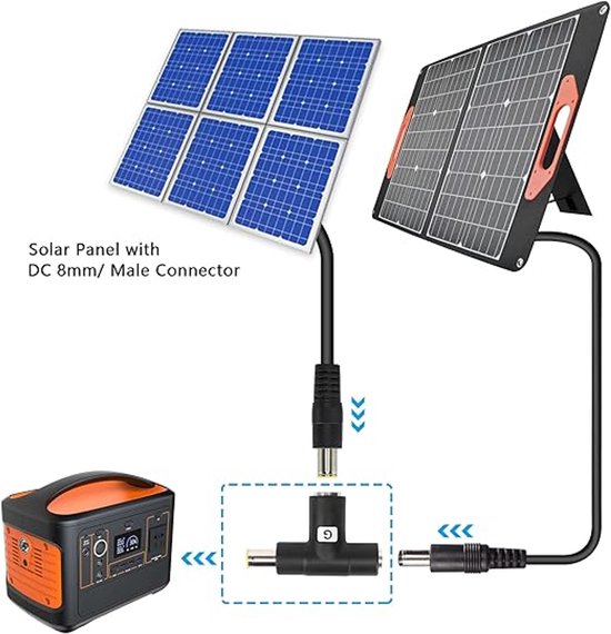 8mm Y-Branch Adapter - Male to Female and Splitter for Solar Panel RV ...