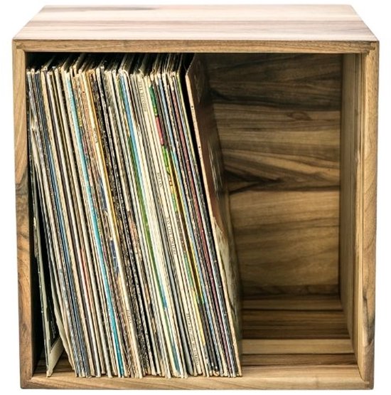 12 Vinyl Record Box - LP Storage Box - European Walnut / Oak | bol
