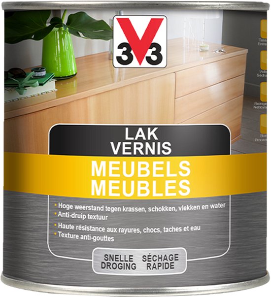 V33 Meubelvernis - Lichte eik - 1 l - Zijdeglans - 12 m²/l | bol