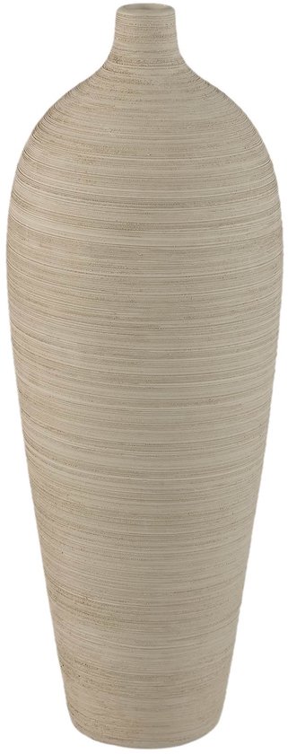 PTMD Vaas Cavinn - 18x18x49 cm - Keramiek - Beige | bol