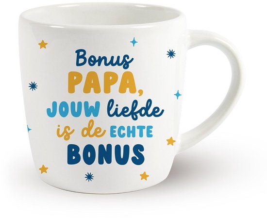 MIKO - Vaderdag mok - BONUS PAPA, JOUW LIEFDE IS DE ECHTE BONUS | bol