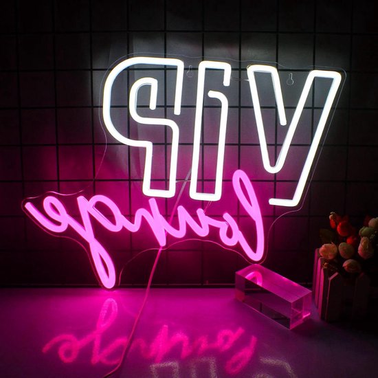 VIP Lounge Neon Signs - LED Neon Licht - Wanddecoratie - 1 stuk - Roze ...