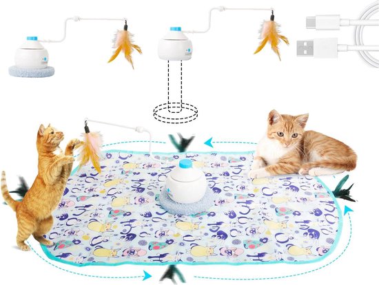 Interactief kattenspeelgoed - 3-in-1 - Geschikt voor kittens en ...