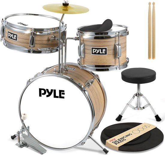 Pyle Drumstel- 3-delige Drummer Kit voor Kinderen- 33 cm Basdrum ...