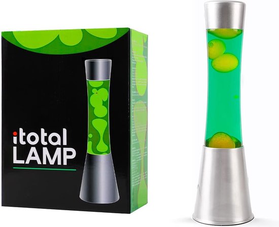 Lavalamp Magma - sfeerverlichting - 1 stuk - groen/geel - 40 cm | bol