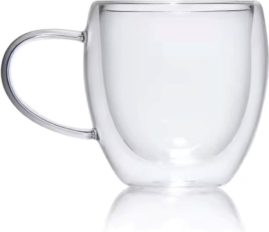 Elysora - Set van 8 Moderne Dubbelwandige Glazen met oor – 250 ml | bol Elysora - Set van 8 Moderne Dubbelwandige Glazen met oor – 250 ml | bol