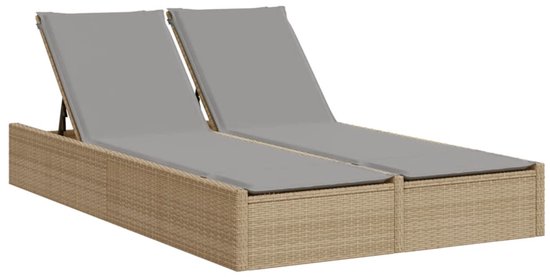 vidaXL Dubbel Ligbed - Dubbele Ligbedden - Ligbed - Tuinstoel - Ligbed ...