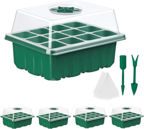 Clord Garden Series - Mini Kweekkas - 5-delige Set - 60 Cellen met ...