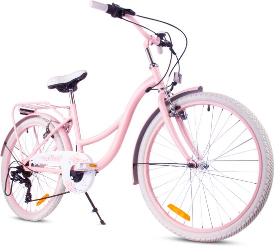 Flower Bike Kinderfiets 24 inch meisjes van 8 tot 12 jaar, Roze, Fiets ...