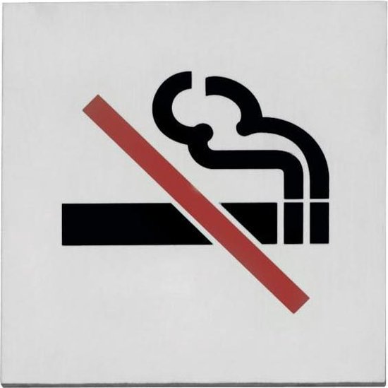 Intersteel Pictogram zelfklevend vierkant 76x76 rookverbod RVS | bol.com