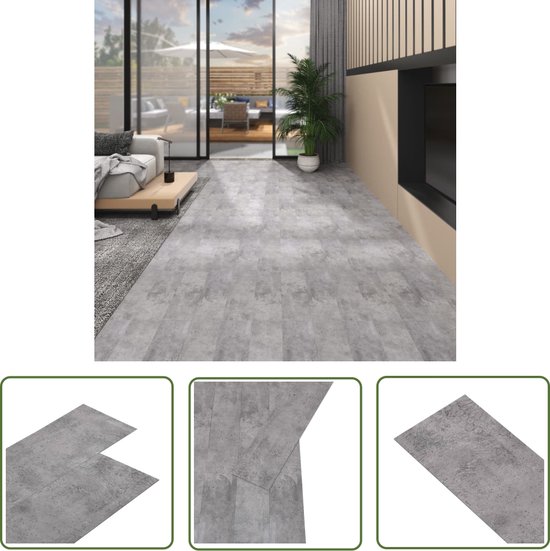 The Living Store PVC Vloerplankenset - Cementbruin - 91.4 x 15.2 cm - Schimmel- en... | bol