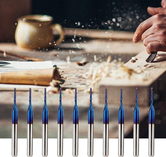 3.17mm Carbide End Mill Blue Coat CNC Router Bits Cutting Edge Engraving Bits PCB... | bol