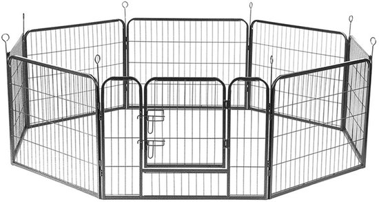 Bealive® Puppy Ren - Honden Hek - Voor Huisdieren - Zwart - Ijzer - Veilig - 8x... | bol