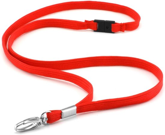 Intrekbaar anti-verstikkings koord - Rode identiteitskaart sleutelkoord ...