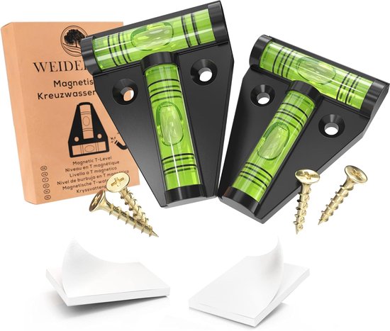 Magnetische T-Waterpas Set van 2 - Kleine Waterpas voor Caravan, Camper ...