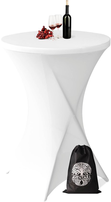 Statafelrok Wit x 1 – ∅80-85 x 110 cm – Luxe Extra Dikke Stretch Stof – Inclusief... | bol