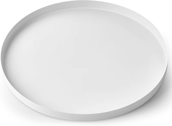 Decoratief rond dienblad - wit - Ø 30 cm - met antislip | bol
